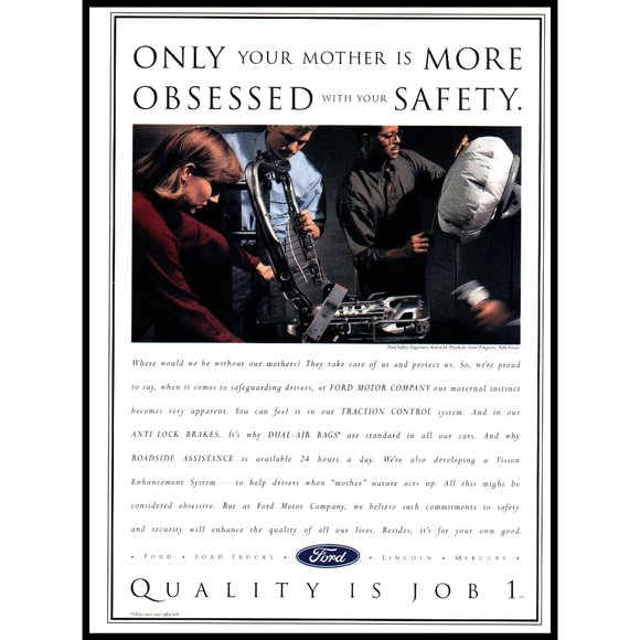 Ford | Art | 995 Ford Safety Engineers Air Bag Seat Belts Vintage Print ...